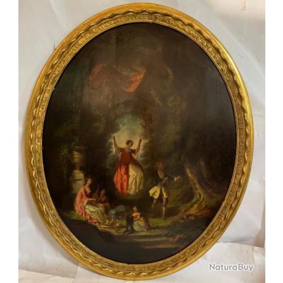 Henri Charles baron huile sur panneau ovale - Huiles (9593030)