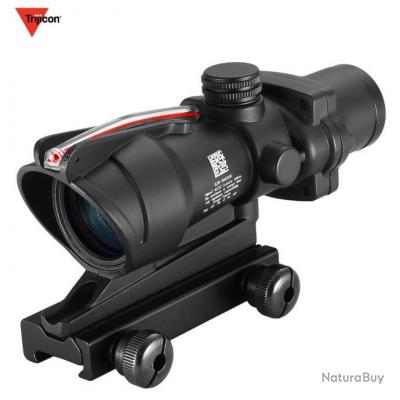 Lunette Red-A Acog Vue Fiber Optique 4x32 Tactique Fusil Cross Chasse Airsoft point rouge ...