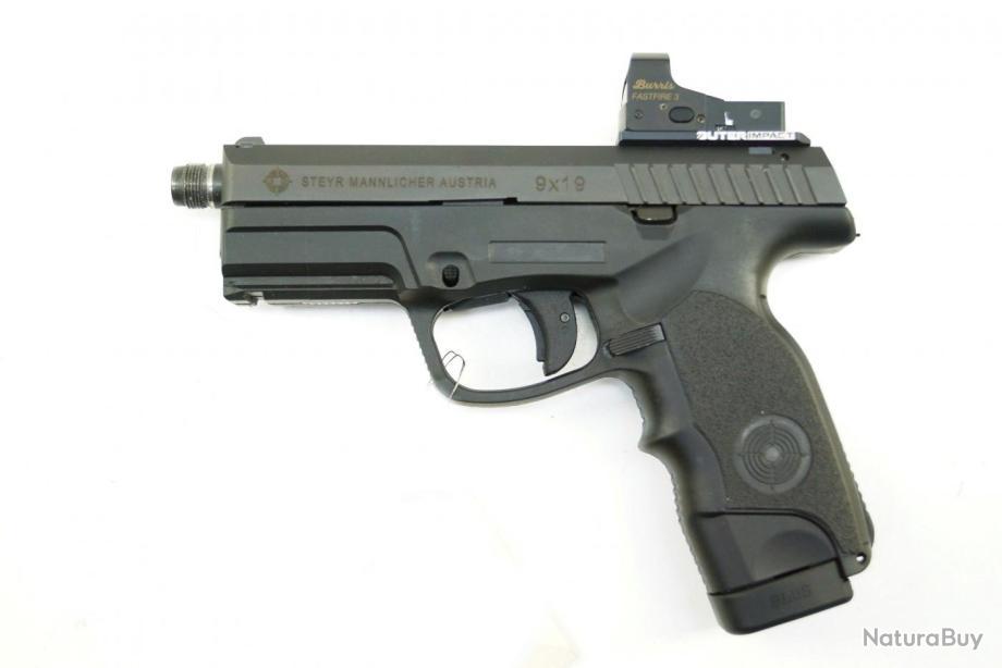 Pistolet steyr M9A1 canon fileté point rouge buris fastfire 3 calibre ...