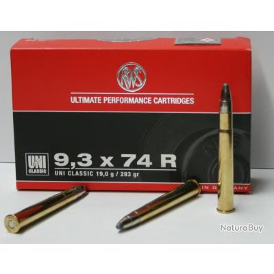 MUNITION RWS 9.3X74R UNI CLASSIC 293GR X20 - Balles Calibre 9.3x74R ...