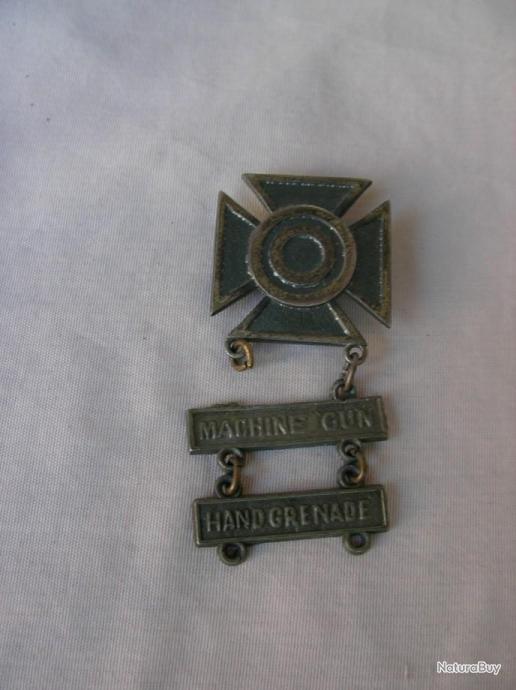 WW2 US MÉDAILLE AMÉRICAINE "SERTLING" TIR MITRAILLEUSE ET GRENADE A ...