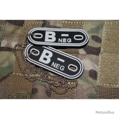 Patch B- tour de cou 70 X 25 mm Gomme 3D noir - Insignes en tissu - Patchs (9692324)