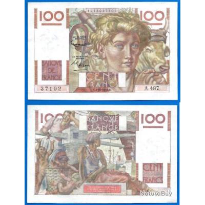 France 100 Francs 1952 Serie A Jeune Paysan Billet Frc Frs Frcs Europe ...