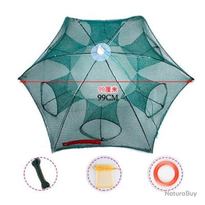Nasse Pliable 6 Trous 6 Côtés Diamètre 99 Cm Pliable Pêche Poisson ...