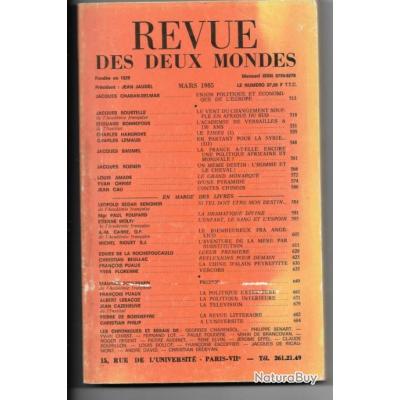 Revue des deux mondes mars 1985 - Livres historiques et militaria (9728465)