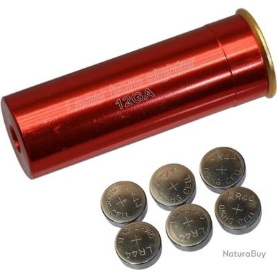 Balle de Réglage Laser 12GA Bore Sight Cartouche Red Dot avec 2 Jeux de ...