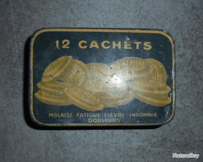 KALMINE BOITE ANCIENNE TOLE CACHET PHARMACIE MDICAMENT LABORATOIRE PAUL ...