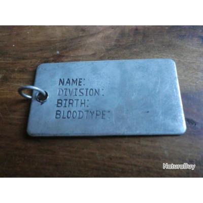 PLAQUE NAME DIVISION BIRTH BLOODTYPE - Plaques d'identité militaires ...