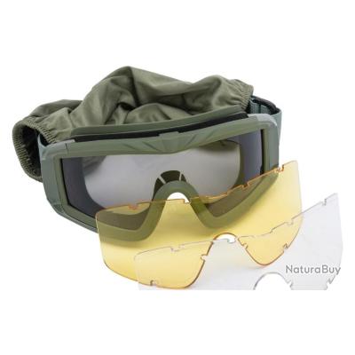Masque "Desert Storm" OD w/ 3 Verres (S&T) - Lunettes Airsoft (9815686)