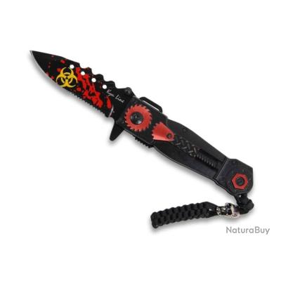 Couteau pliant Zombies Blood Rouge / Noir lame 8cm - Couteaux à ...