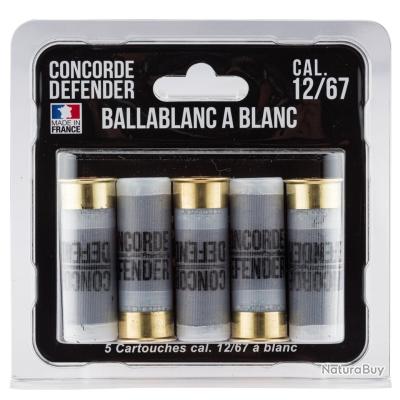 5 cartouches Ballablanc cal. 12/67 à blanc - Munitions Gomm Cogne ...