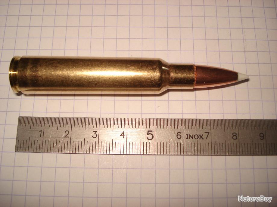 Une cartouche de 338 blaser magnum, marque norma, ogive nosler accubond ...
