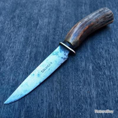 Ancien Couteau de Chasse NICKER ALLEMAND de SOLINGEN Manche en Bois de ...