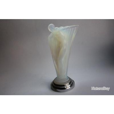 Edmond Etling femme nue drapée Verre opalescent Art déco Lucile Sevin ...