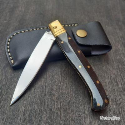 Grand Couteau Italien Manche en corne Étui en cuir - Couteaux régionaux ...