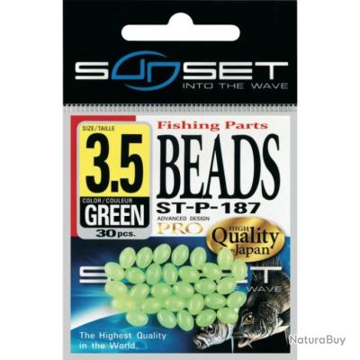 Perles ovales Sunset Dures Phospho - Vert / 5 mm / 20 - Perles (9942239)