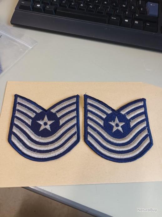 Lot de grades armée us USAF TECHNICAL SERGEANT ORIGINAL - Epaulettes ...