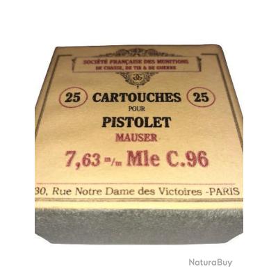 7,63 mm Mauser C96: Reproduction boite cartouches (vide) SOCIETE ...