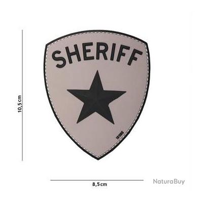 Patch 3D PVC Sheriff gris - Insignes en tissu - Patchs (10028881)