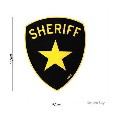 Patch 3D PVC Sheriff noir - Insignes en tissu - Patchs (10028885)
