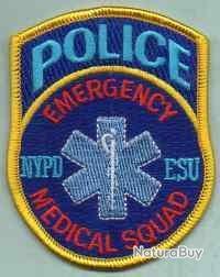 Ecusson NYPD ESU Emergency Medical Squad - Insignes en tissu - Patchs ...