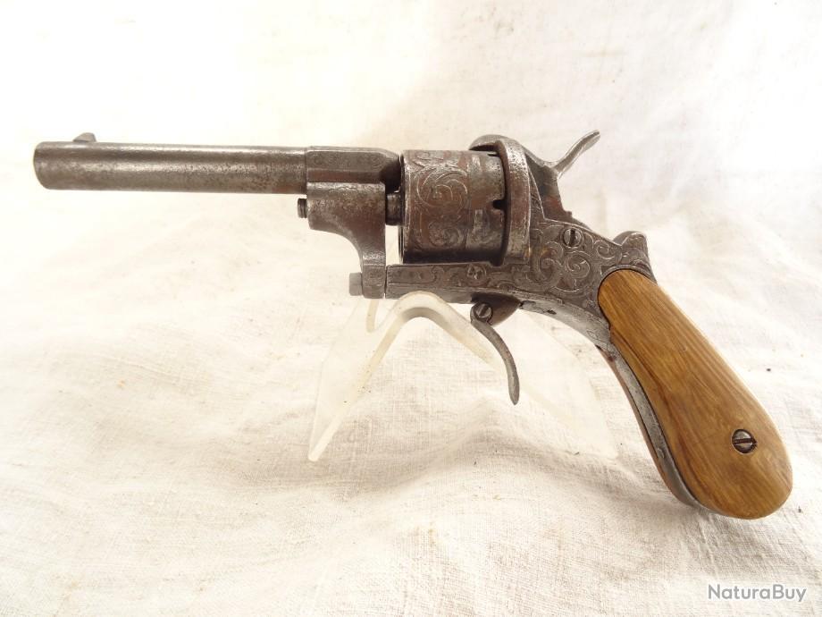 7-2) lot , grand révolver a broches gravé = 6 coups cal 9 - Pistolets ...