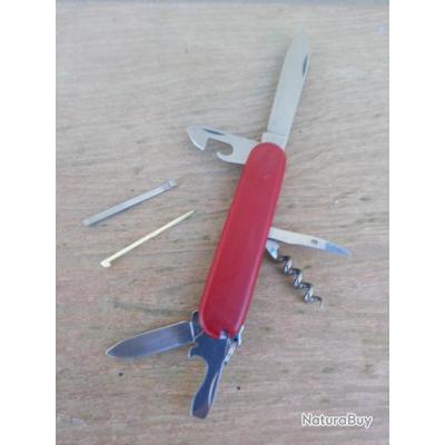 COUTEAU OFFICIER SUISSE VICTORINOX . 8 ELEMENTS . COMPLET . BEL ETAT ...