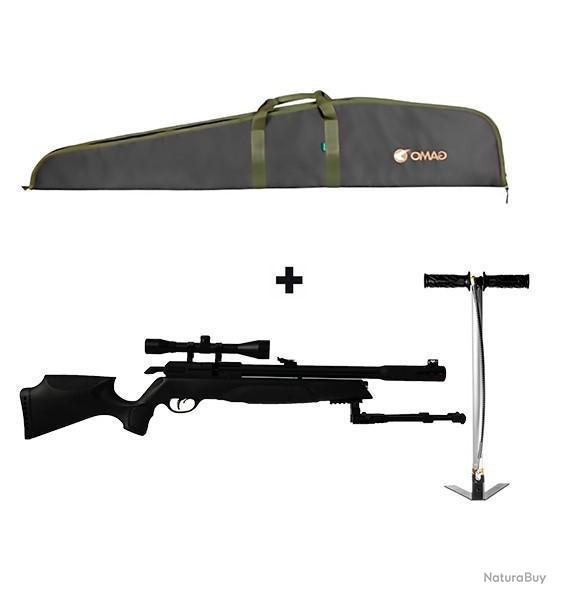 PACK-12 CARABINE + BIPIED INSTALLÉ GAMO PCP ARROW Cal. 5,5 mm, 19,9 joules + (KIT Puissance ...