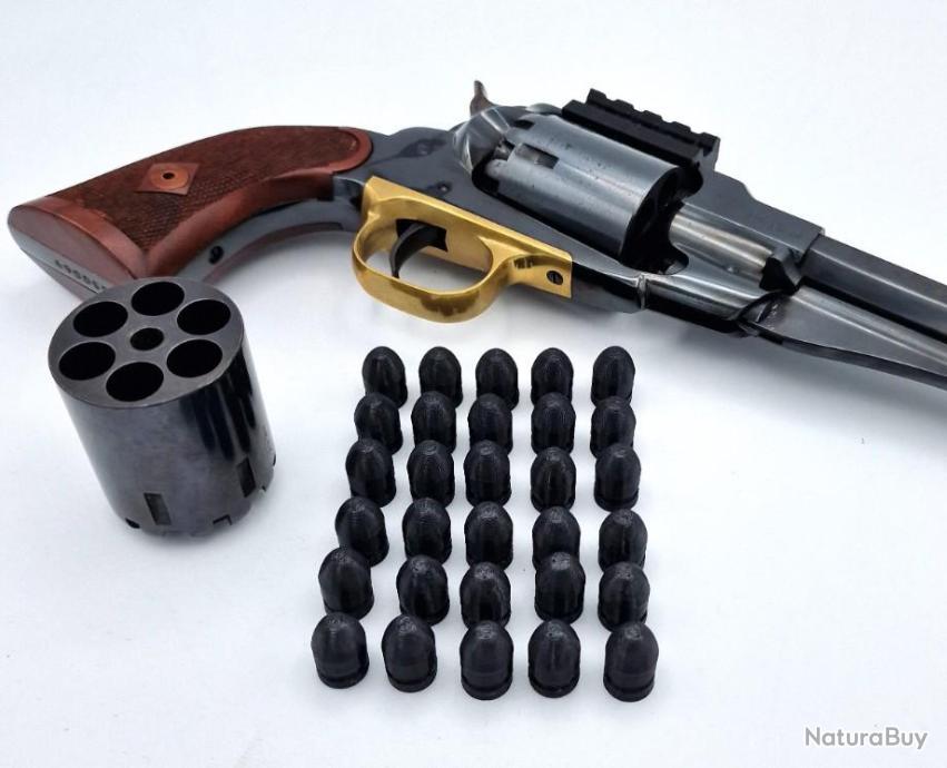 30 Ogives Round Nose type cal.44 (451) pour tir réduit revolver Poudre ...