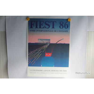 Affiche exposition Jean Michel FOLON Fiest 1986 Foire Estampe ...