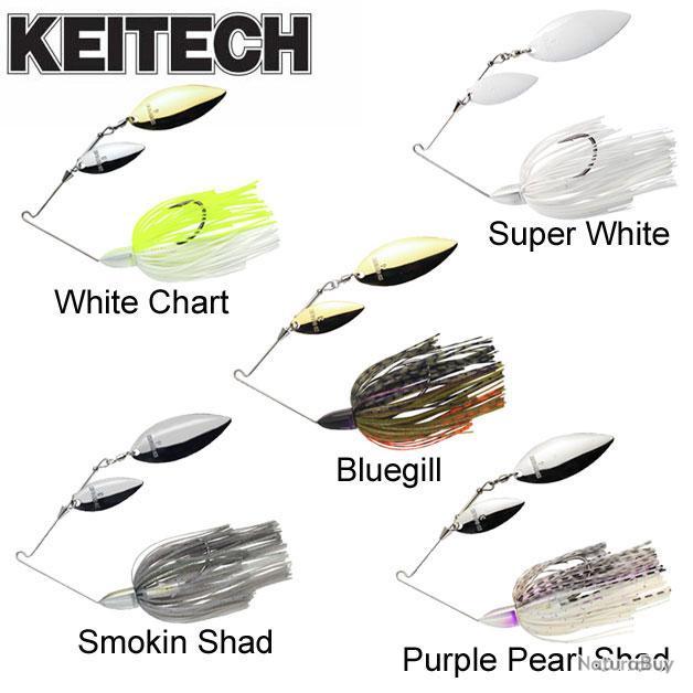 DESTOCKAGE ! Leurre Spinnerbait Keitech Tee Bone 3/8oz 10.5g White ...