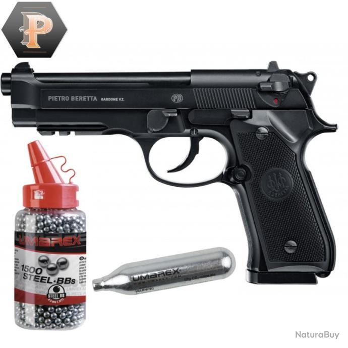 Pistolet Beretta M92 A1 CO2 cal. BB/4.5mm + 1500 BB + capsules - Pistolets CO2 (10145837)