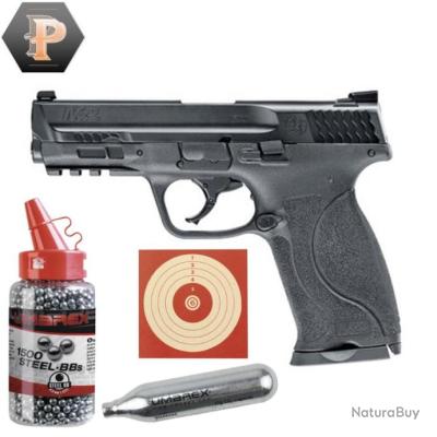 Pistolet Smith&Wesson M&P9 M2.0 CO2 cal BB/4.5 + 1500BB + cibles + capsules - Pistolets CO2 ...