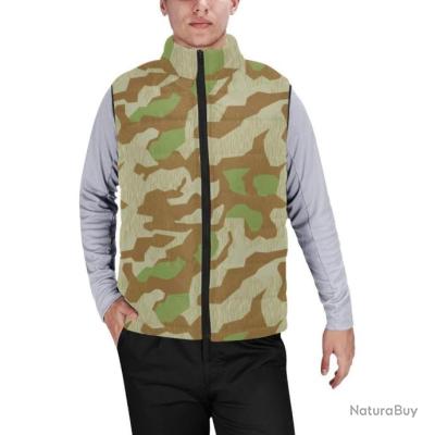 Gilet matelassé type doudoune sans manches avec col montant camouflage ...