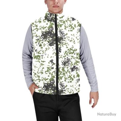 Gilet matelassé doudoune sans manches avec col montant camouflage ...