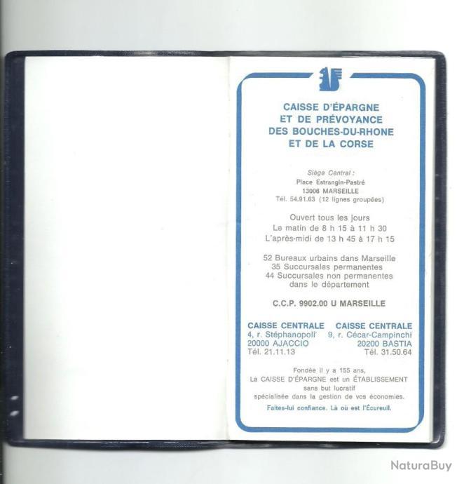 NEUF 1979 CARNET LIVRET AGENDA VIERGE BANQUE CAISSE D'EPARGNE ...