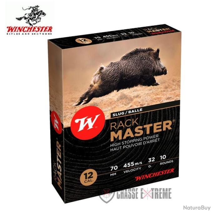 10 Cartouches WINCHESTER Slug Rackmaster 32Gr cal 12/70 - Cartouches à ...