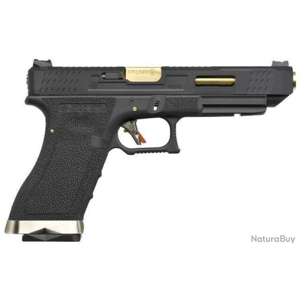 RÉDUC 1 DISPO! GLOCK34 FORCE BLACK SLIDE & [GOLD BARREL] WE CUSTOM AVEC ...