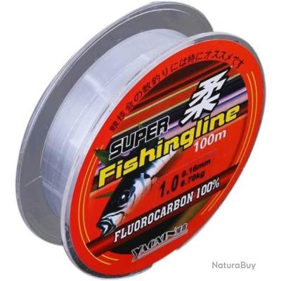 Fil de pêche fluorocarbone, Super solide, Transparent fishing line 100m ...