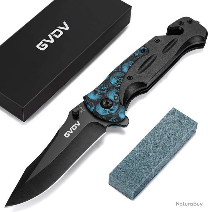 GVDV Couteau Pliant Survie Brise Vitre Poche Acier Inoxydable Revêtue ...