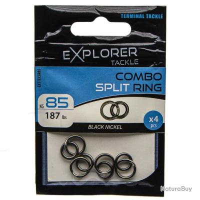 Combo Split Ring Explorer Tackle Simple 85kg - Agrafes - Emerillons - Anneaux Brisés - mer ...