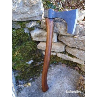 Hache De Viking Chef Viking JARL Lame Acier Carbone Manche Bois Fabric ...