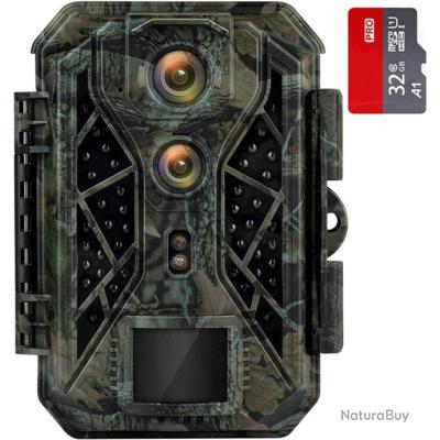 Caméra de Chasse 4K 32MP 2 caméras Distance de Déclenchement 25m ...