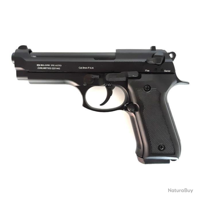 PISTOLET FULL-AUTO A BLANC BLOW F92 NOIR 9MM PAK - TIR EN RAFALE ...