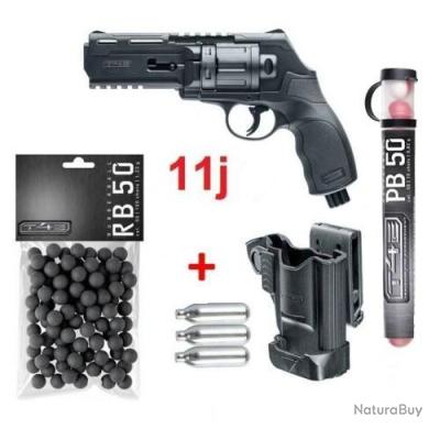Pack complet HDR50 Umarex T4E 11J Home Defense + Holster + 10 billes poivre B - Armes à balles ...