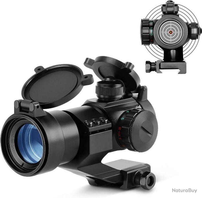 Viseur Point Rouge Airsoft 5 Modèles de luminosité Rouge/Vert + 20mm Tisserand/Picatinny Rail ...