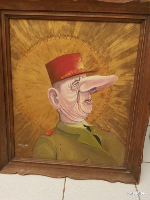 Tableau General de Gaulle par Richard TASSAN 1970 - Huiles (10479665)