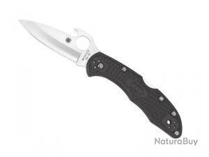 BEL485 COUTEAU FERMANT SPYDERCO "DELICA 4 WAVE" LAME ACIER AVEC CROCHET ...
