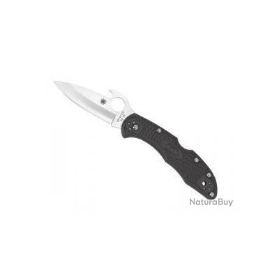 BEL485 COUTEAU FERMANT SPYDERCO "DELICA 4 WAVE" LAME ACIER AVEC CROCHET ...