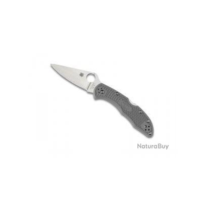 BEL489 COUTEAU FERMANT SPYDERCO "DELICA 4" LAME ACIER, PROFIL PLAT, MANCHE 11CM GRIS NEUF ...
